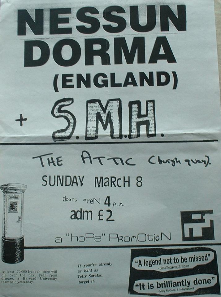 Nessun Dorma, Zygote, SMH Dublin 1992 - Hope Collective